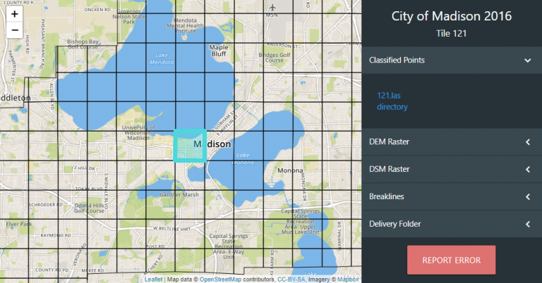 Download Wisconsin LiDAR data by the tile using our new interactive ...