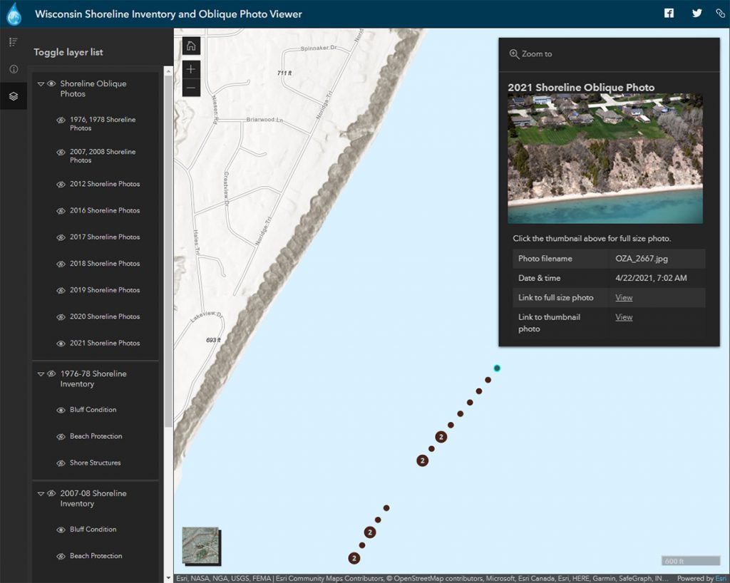 The Wisconsin Shoreline Inventory and Oblique Photo Viewer: An Effort ...