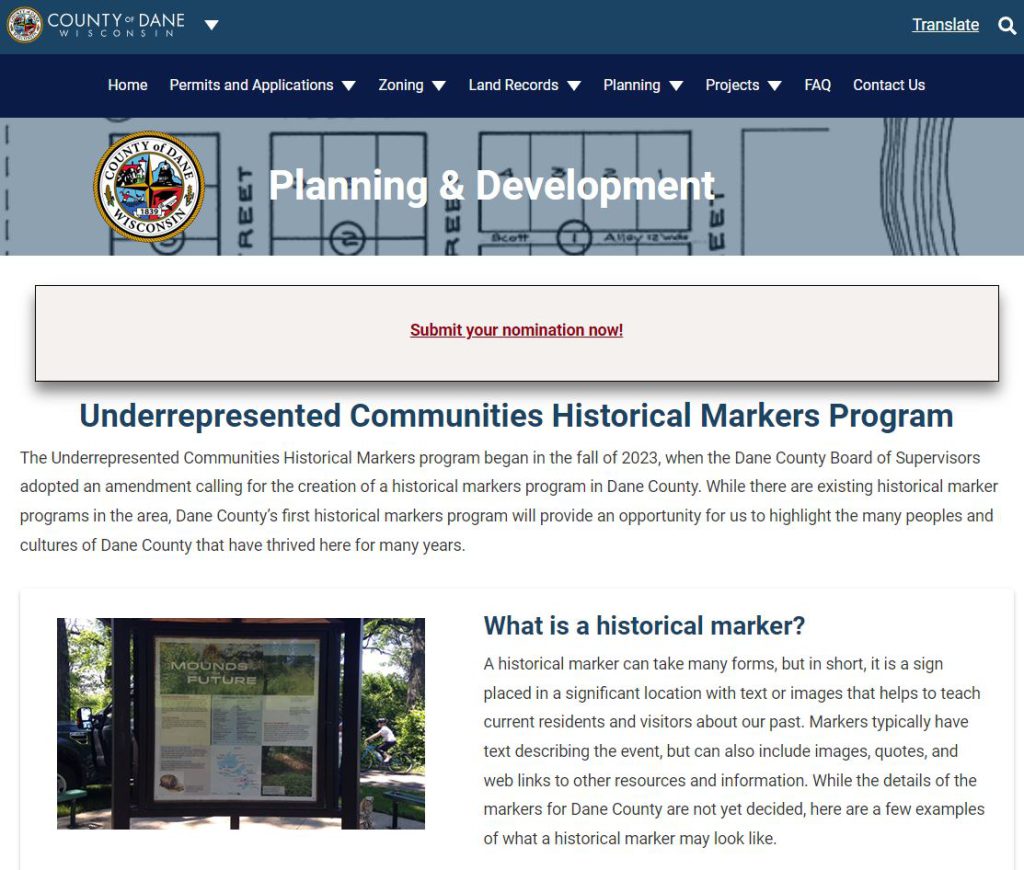 Dane County Launches Underrepresented Communities Historical Markers Program – State ...