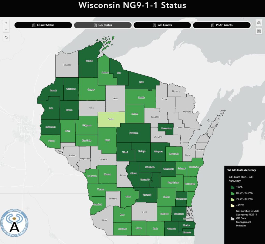 Wisconsin Next Generation 9-1-1 Status Map Now Live – State ...